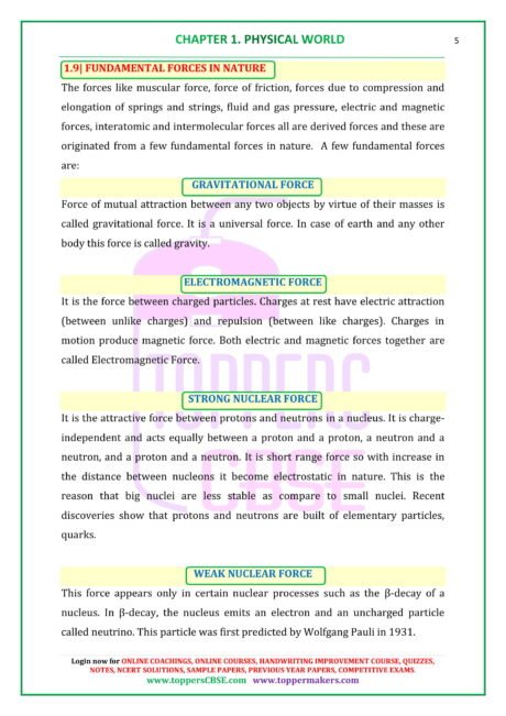 CBSE class 11 Physics Notes of Chapter 1 Physical World | Toppers CBSE ...