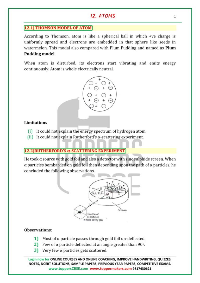 CBSE Class 12 Physics Notes of Chapter 12 | Toppers CBSE | Online ...
