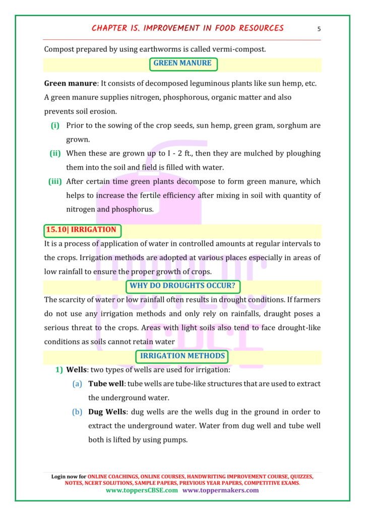 CBSE Class 9 Science Notes Chapter 15 Improvement in Food Resources ...