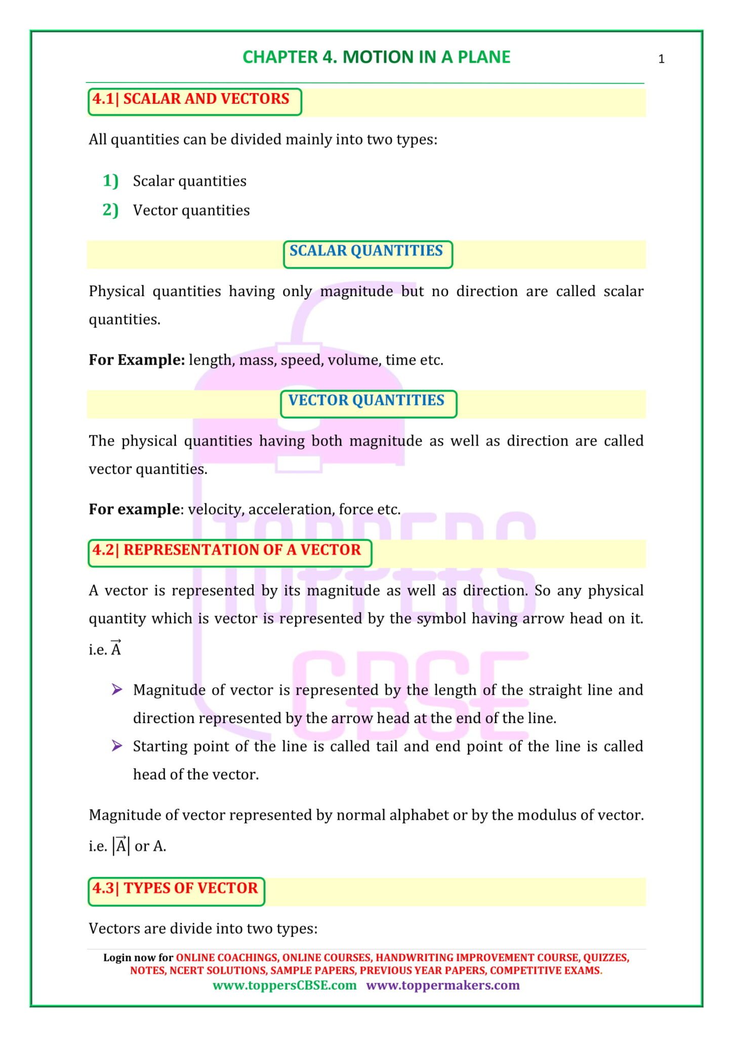 Class 11 Physics handwritten Notes | Toppers CBSE