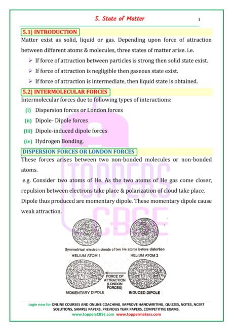 Class 11 Chemistry Notes Chapter 5 States of Matter & Solid State ...