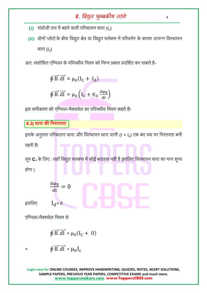 Class 12 Physics Notes in Hindi Chapter 8 Electromagnetic Waves ...