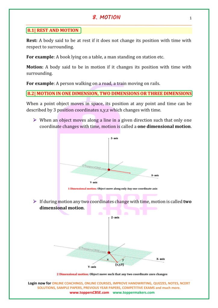 CBSE Class 9 Science Notes Chapter 8 Motion | Toppers CBSE | Online ...